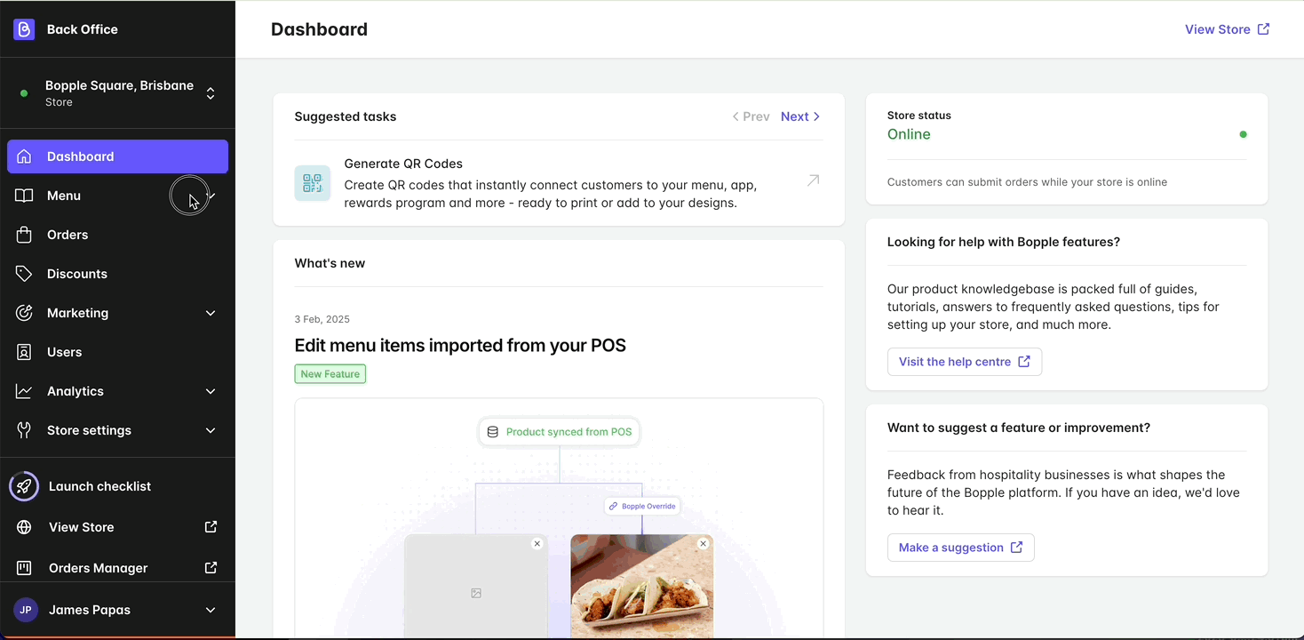 Structuring your online menu with Lightspeed Kounta and Bopple