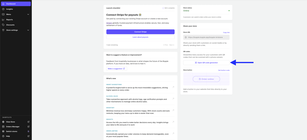 How do I create a pick-up QR Code?