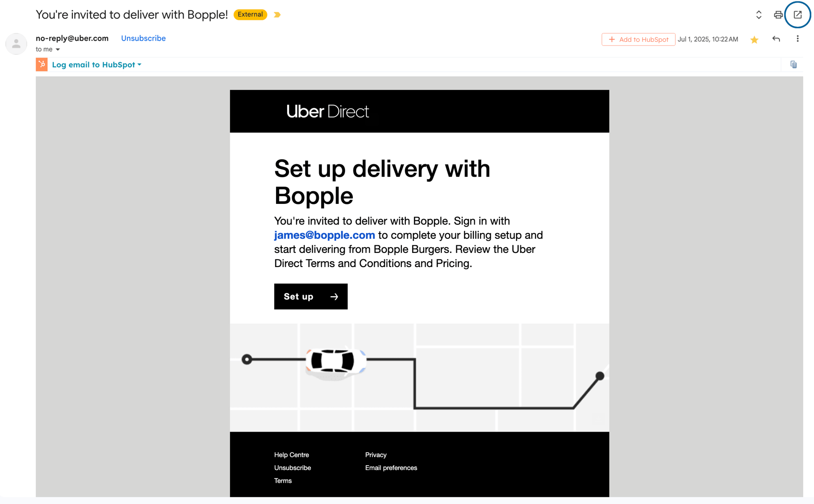 Getting started with Uber Direct