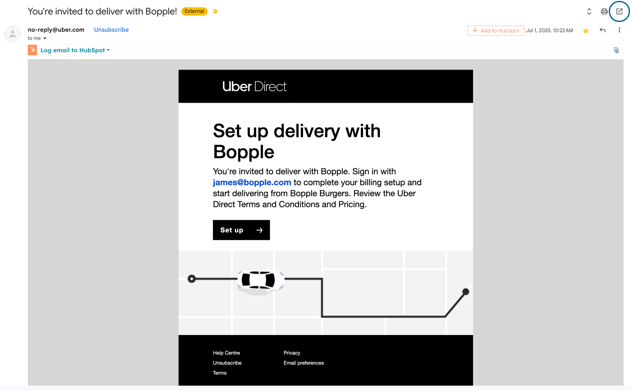 Getting started with Uber Direct