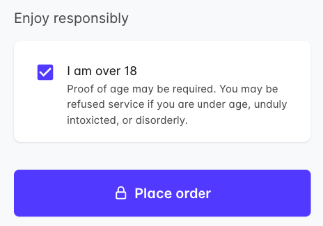 Adding age verification and controlling alcohol sales