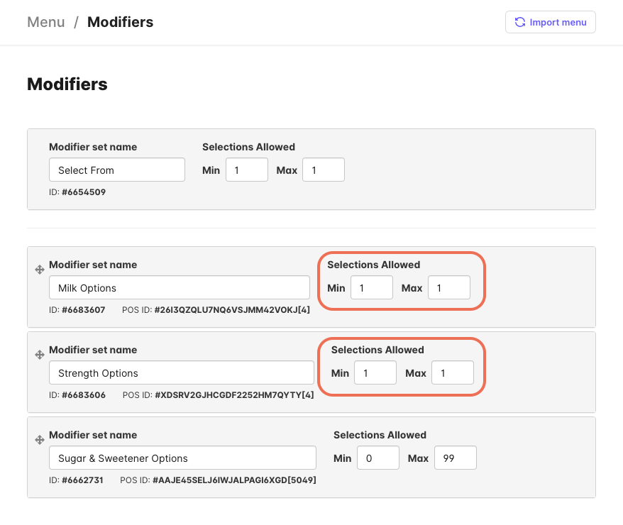 Why are my customers forced to select modifiers? [Square POS]