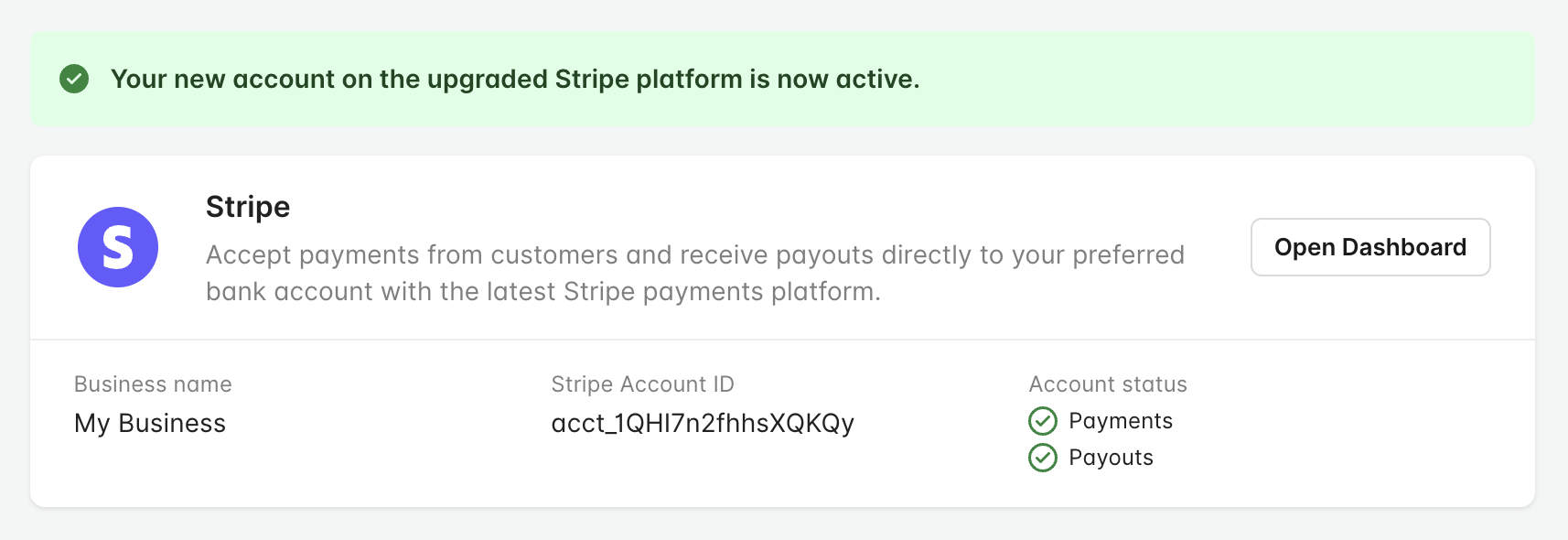 [Stripe Upgrade] Activating your new payout account