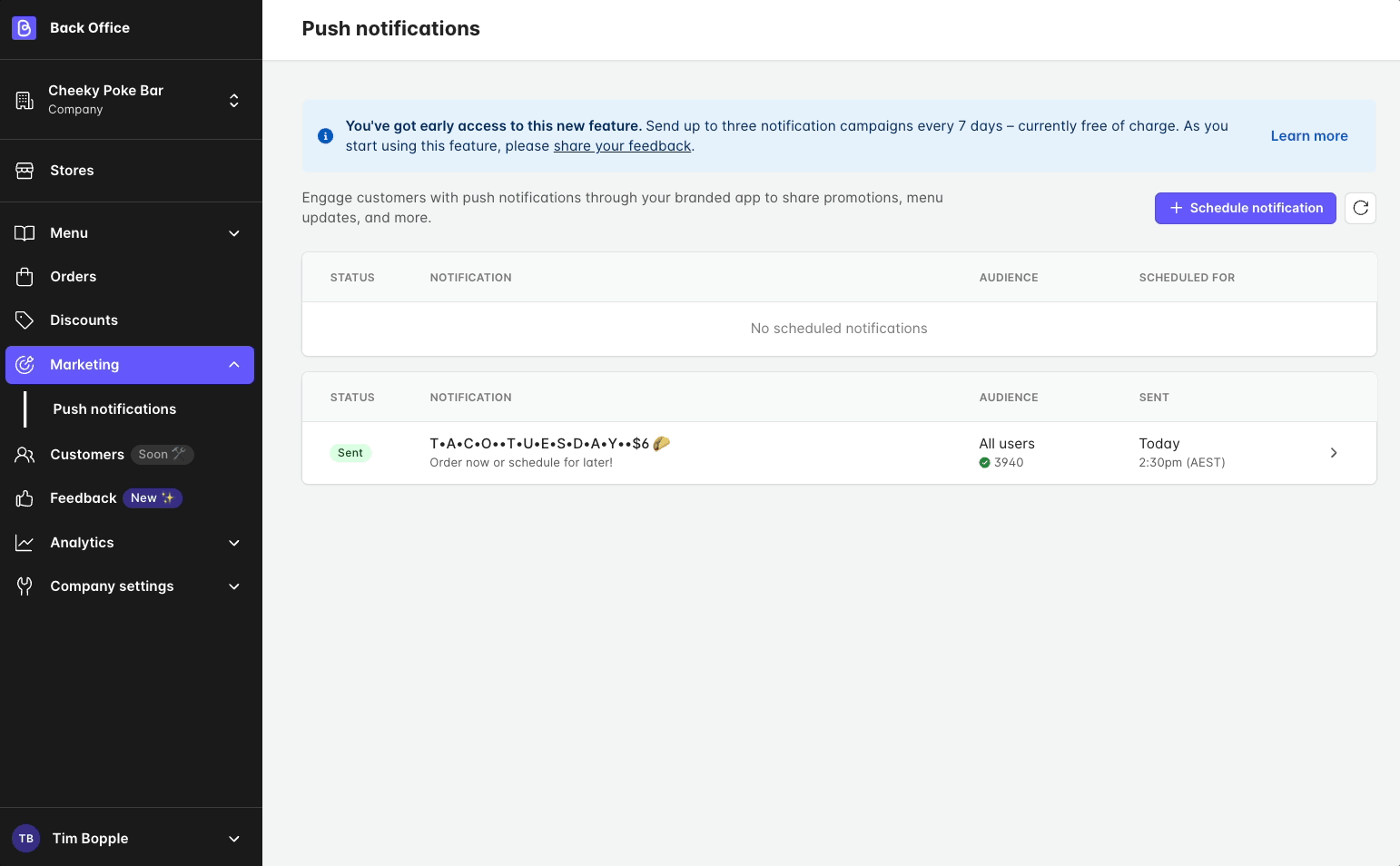Sending a push notification with your branded app